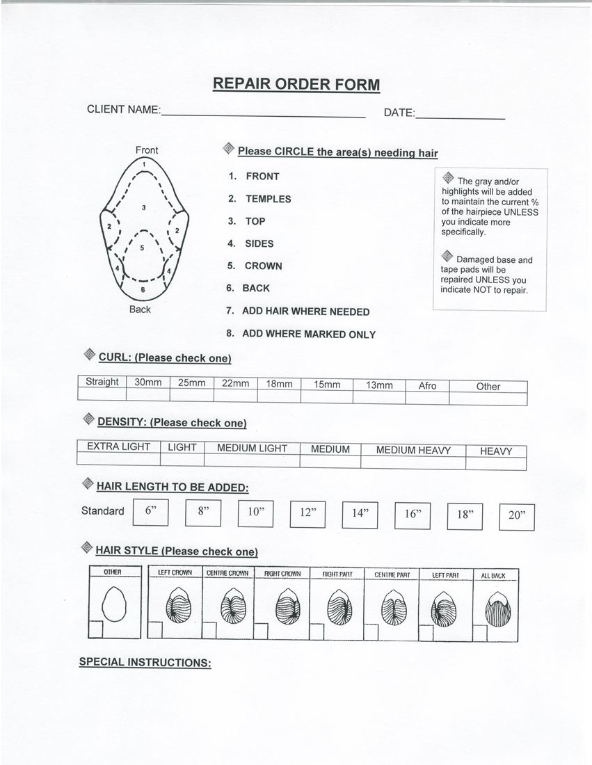 B & K HAIR, INC - HOW TO ORDER